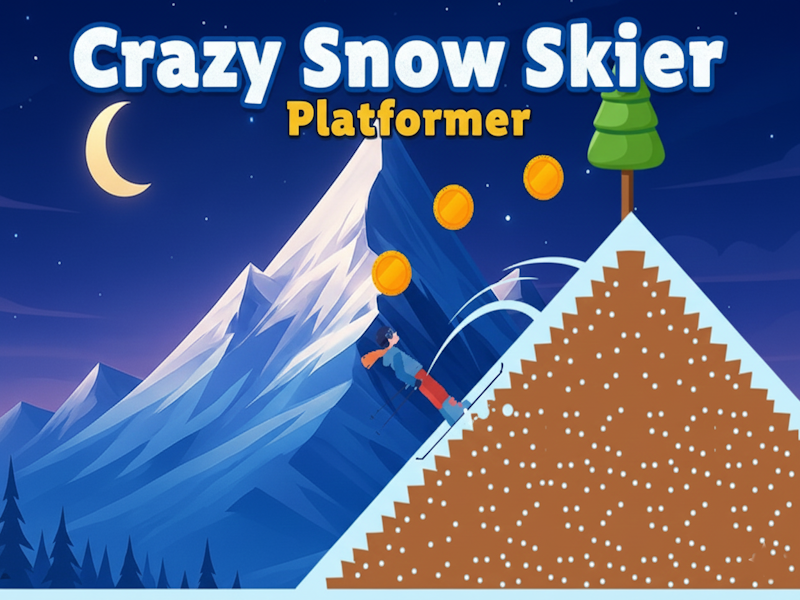 Crazy Snow Skier: Platformer 🕹️ Igraj online na SGameS