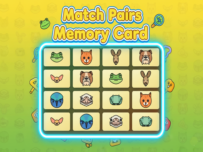 Match Pairs Memory Card 🕹️ Igraj online na SGameS